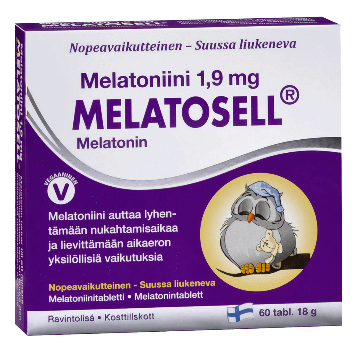 Melatosell® Melatoniini 1,9 mg, 60 tabl. – Nordic Immunity Supplements