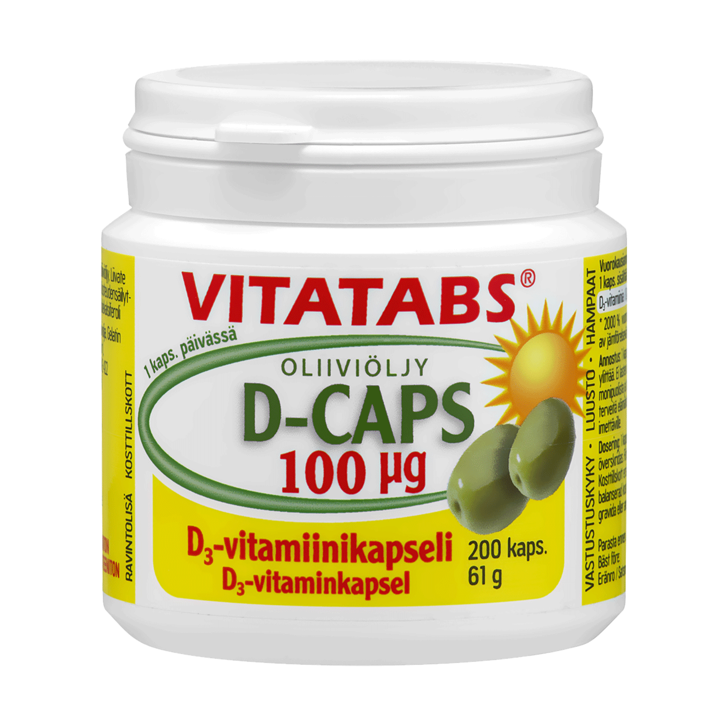 Vitatabs® D-Caps 100 µg, 200 caps. – Nordic Immunity Supplements