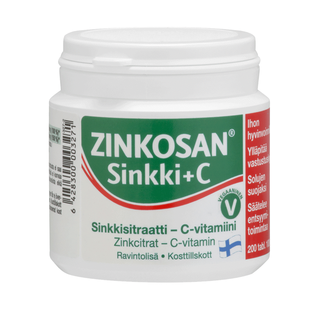 Zinkosan® Sinkki+C, 120/200 tabl. – Nordic Immunity Supplements