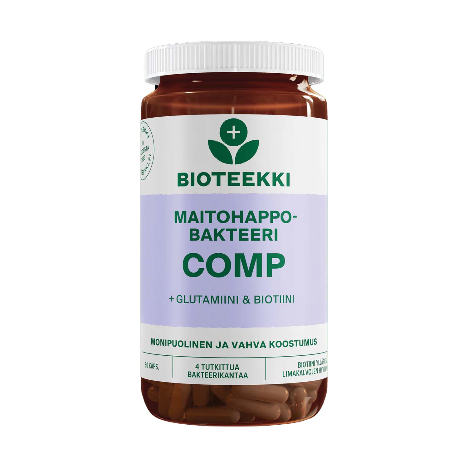 Lactic Acid Bacteria with Glutamine & Biotin, 80 caps. – Nordic ...