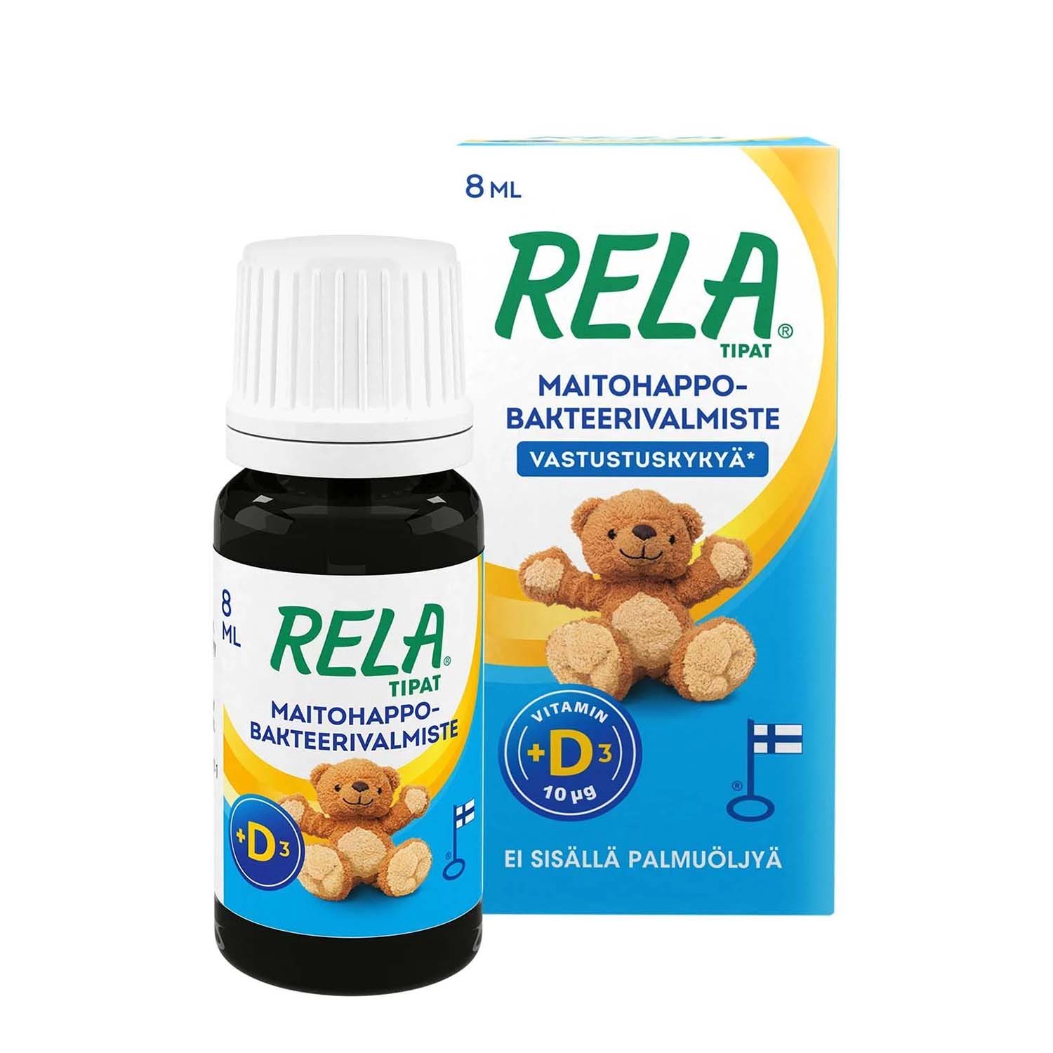 RELA Lactic acid bacteria+vitamin D3 drops children, 8 ml – Nordic ...