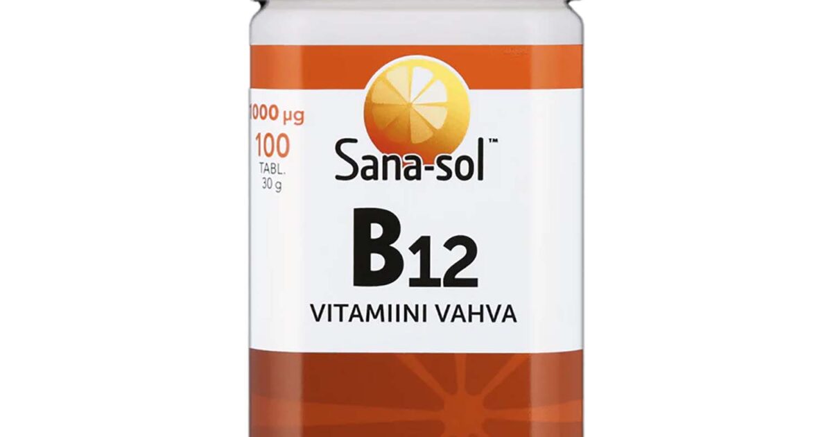 Sana-sol Strong Vitamin B12 1000 mcg 100 tablets – Nordic Immunity ...