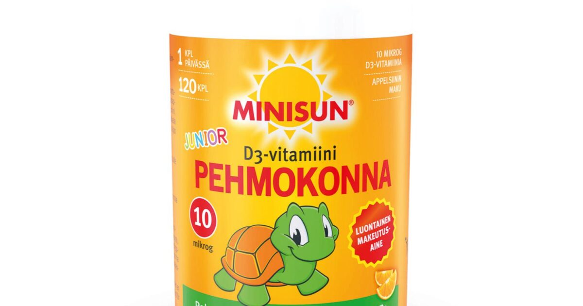 Minisun vitamin D Pehmokonna Junior | 120 pcs – Nordic Immunity Supplements